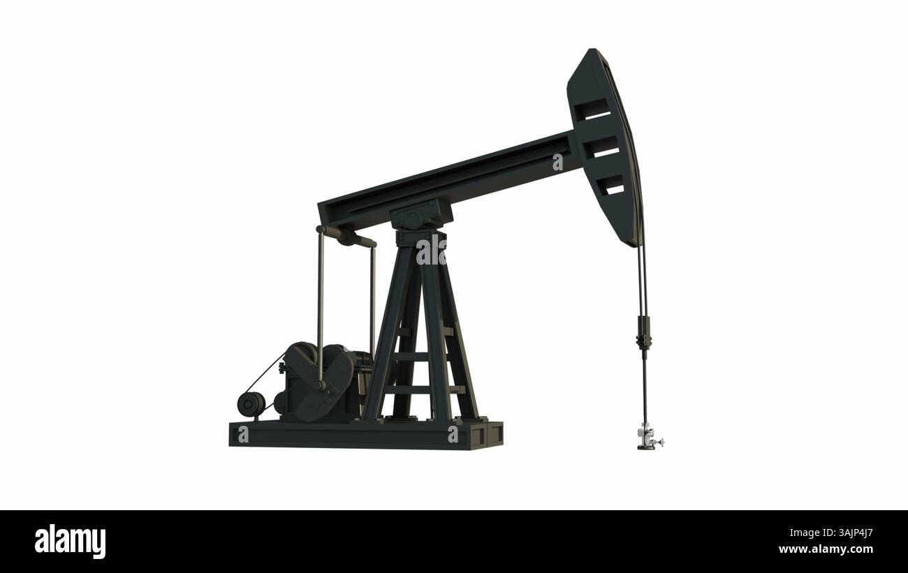 3D model of pumping unit for oil production on isolated background, oil ...