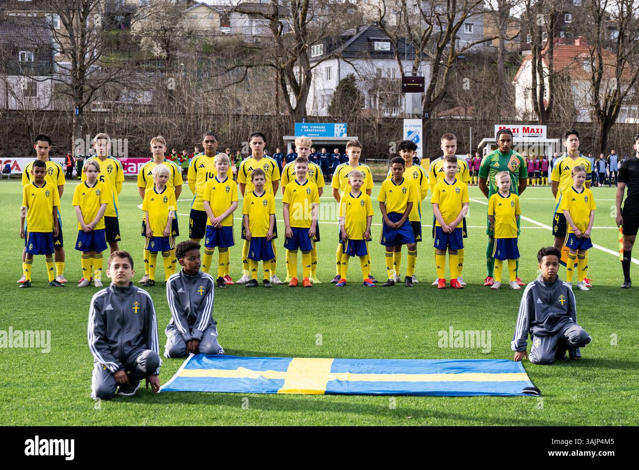 Players of, Sweden. , . during lineup ahead of the under-17 Future team ...