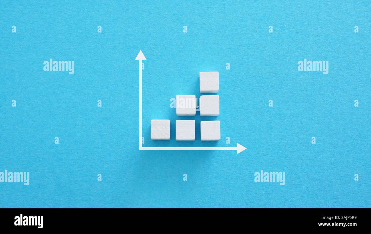 Rising chart with upward trend. Financial growth Stock Photo - Alamy