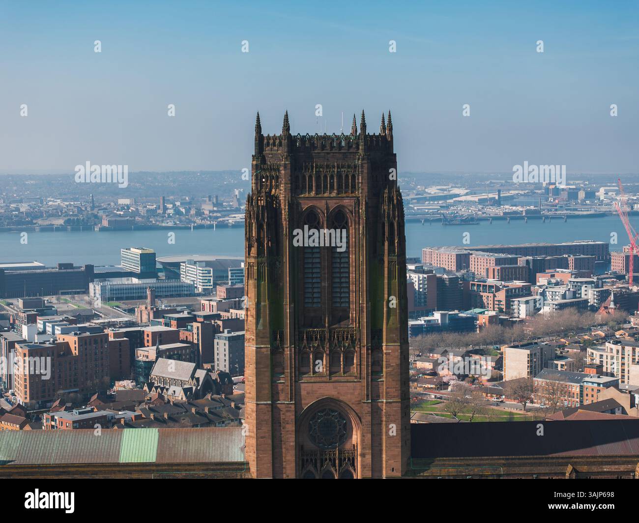 Aerial View of Liverpool Cathedral and Surrounding Cityscape Stock ...