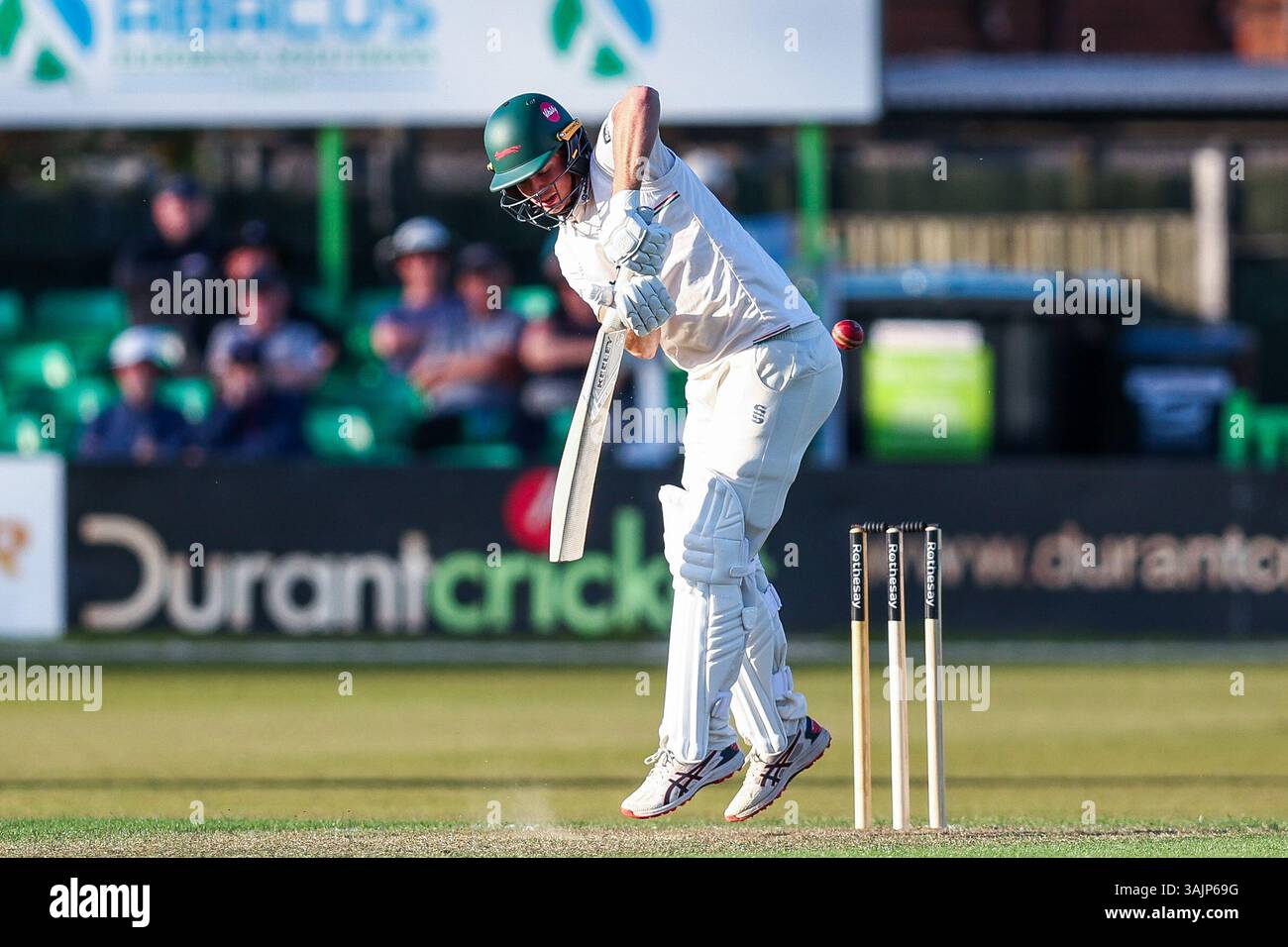 Leicester, UK. 11th Apr, 2025. #88, Tom Scriven of Leicestershire in ...