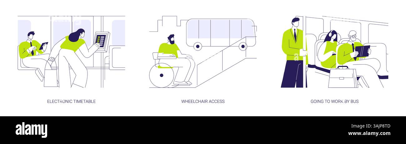 Bus network abstract concept vector illustrations Stock Vector Image ...