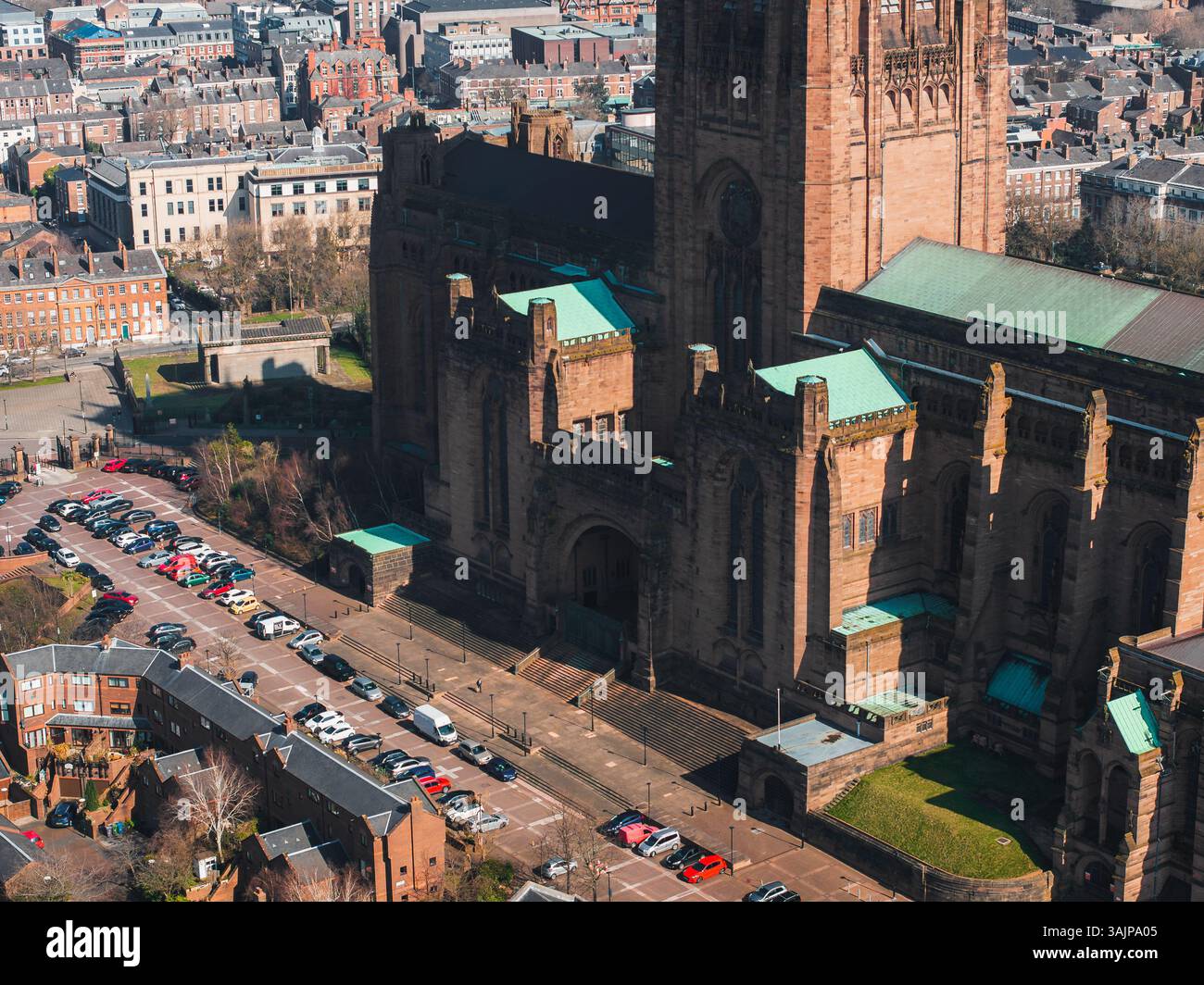 Aerial View of Liverpool Cathedral and Surrounding Urban Landscape ...