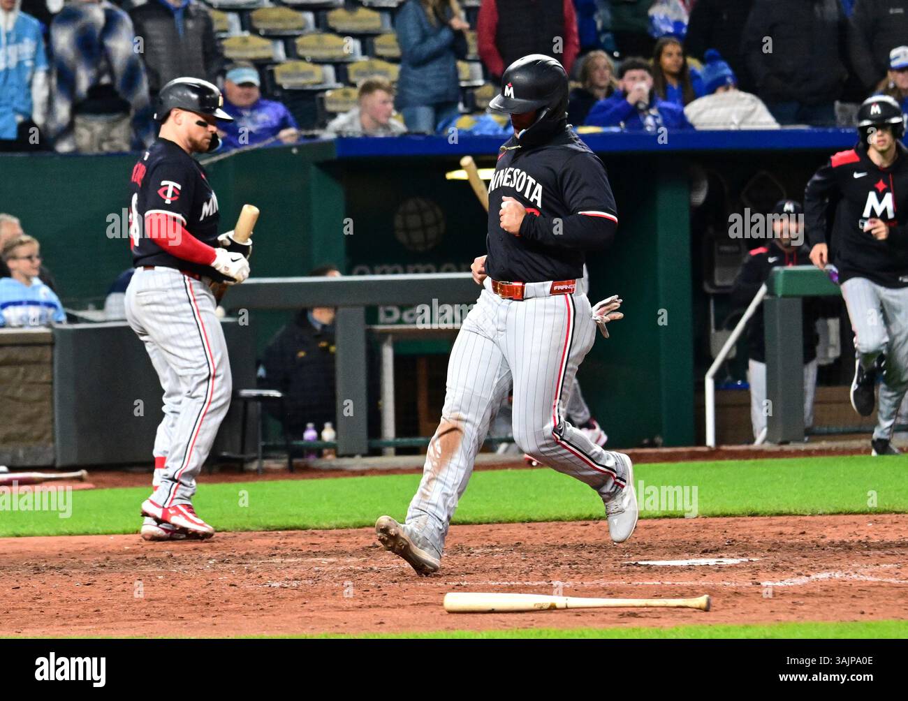 KANSAS CITY, MO -APRIL 07: Minnesota Twins first baseman Ty France (13 ...