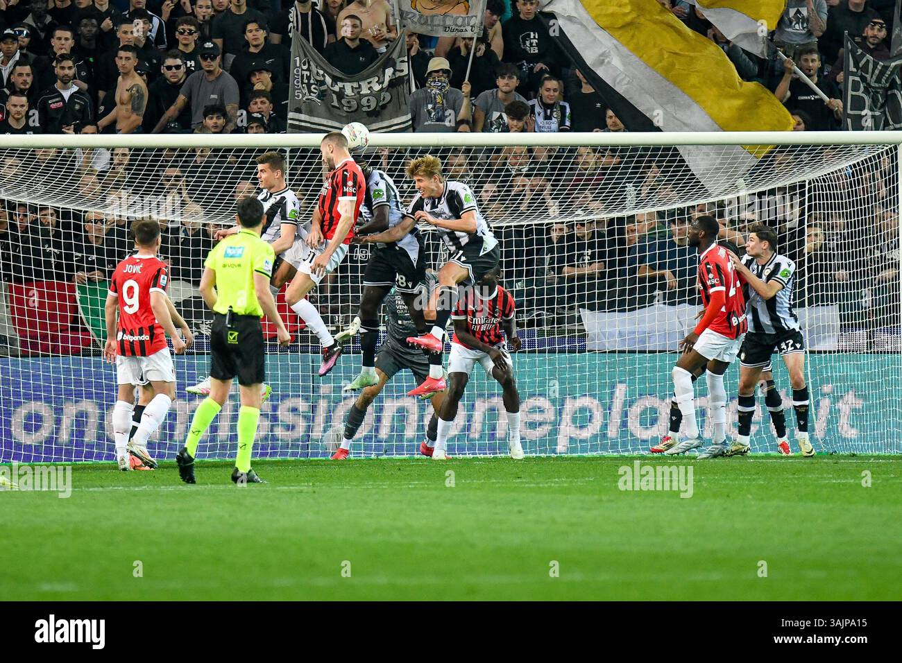 Milan's Strahinja Pavlovic scores a goal during Udinese Calcio vs AC ...