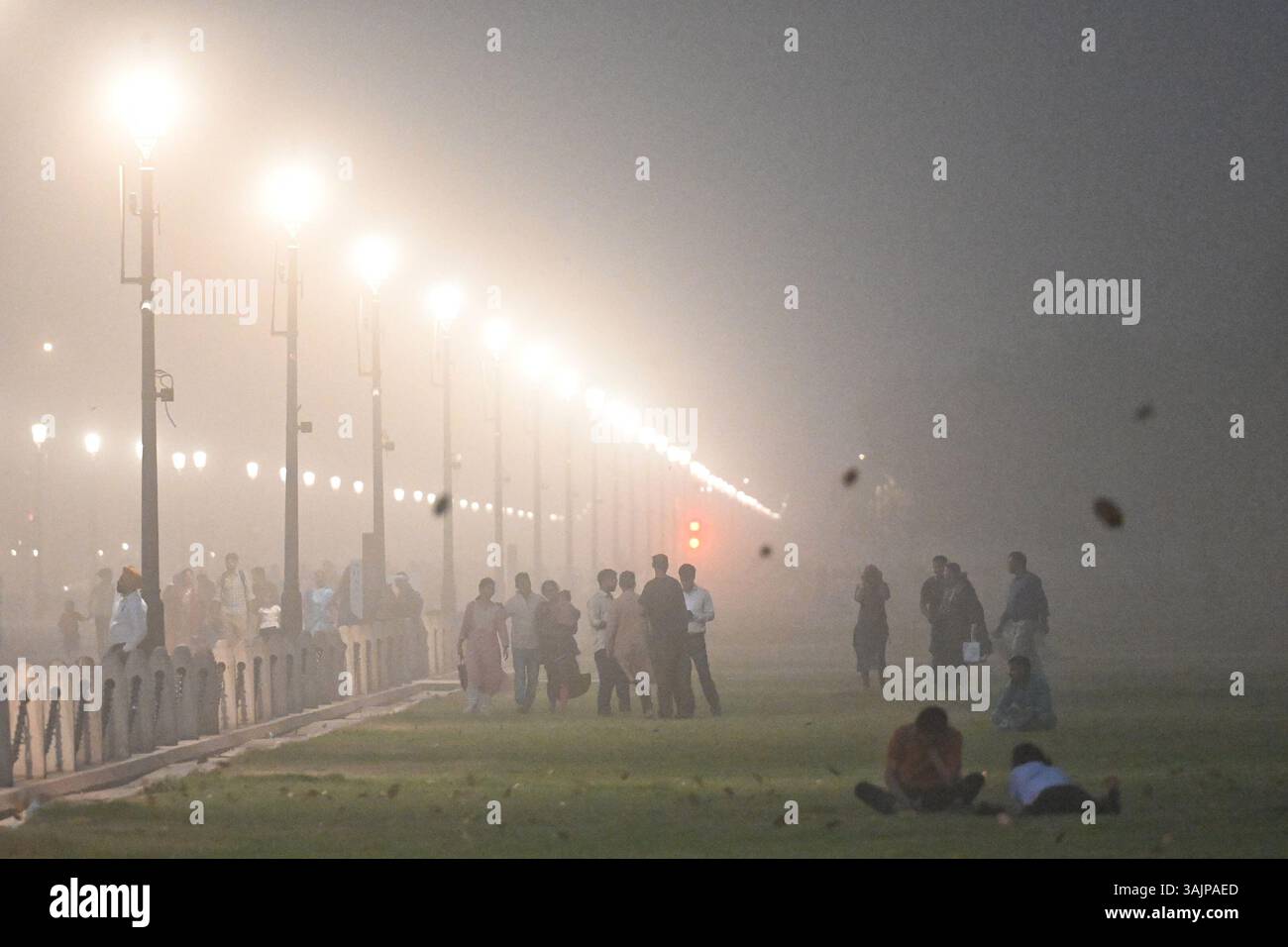 NEW DELHI, INDIA - APRIL 11: Tourists seen during a severe dust storm ...