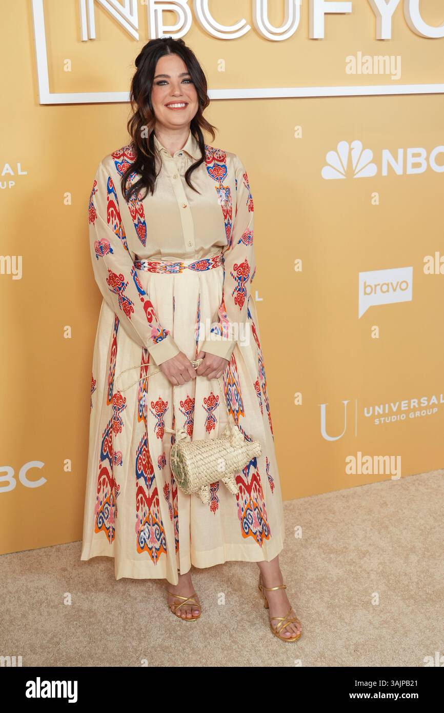 Debby Wolfe arrives at the NBCU Emmy luncheon on Friday, April 11, 2025 ...