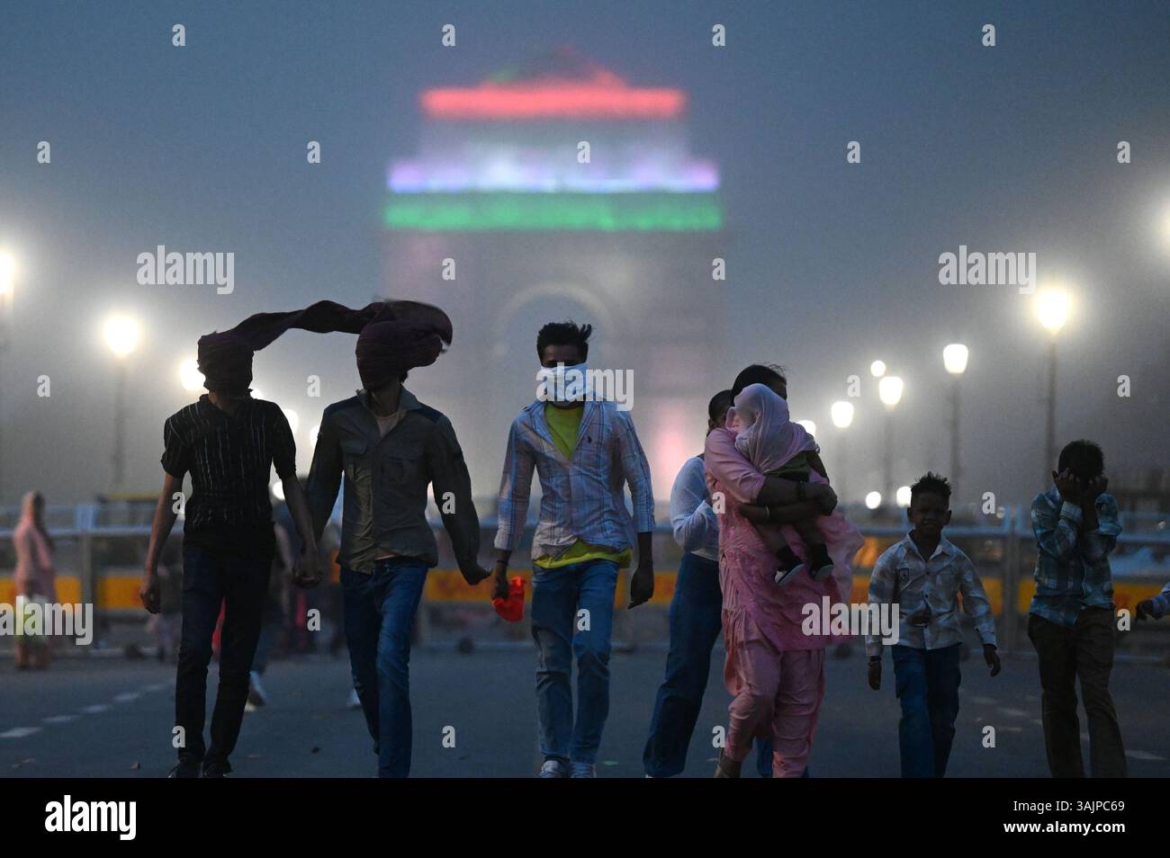 NEW DELHI, INDIA - APRIL 11: People are seen at Kartavya Path during a ...