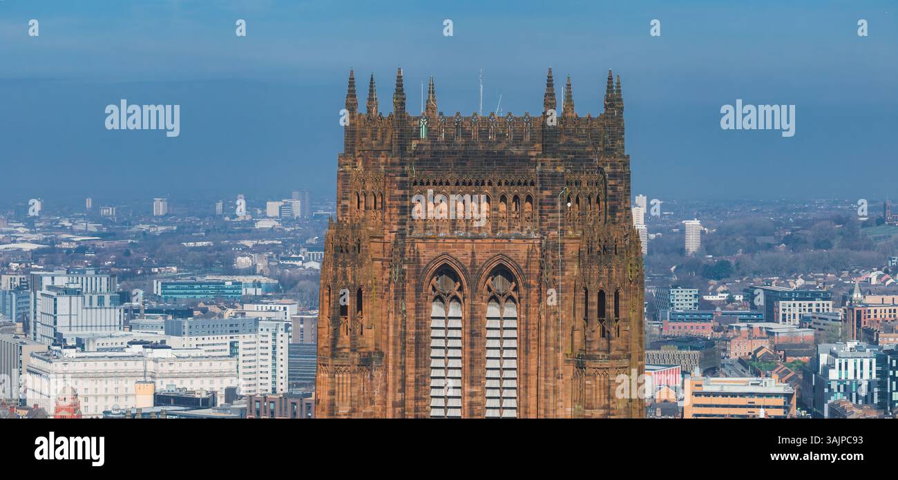 Aerial View of Liverpool Cathedral and Surrounding Urban Landscape ...