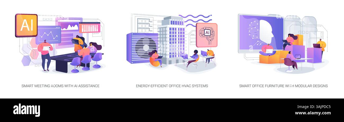 Ai And Smart Tech Optimizing Workspaces Abstract Concept Vector