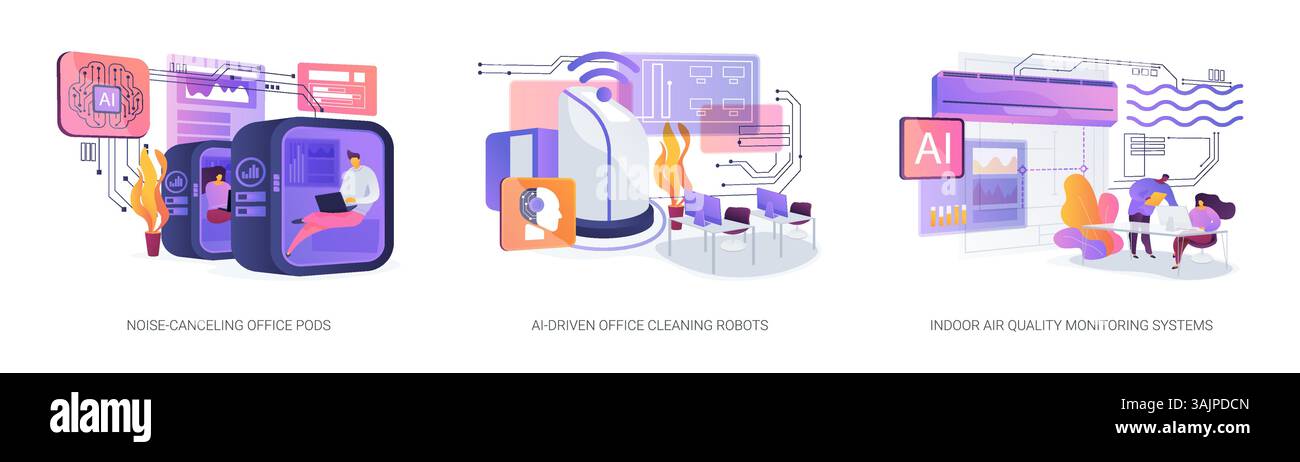 AI-Powered Solutions for Modern Workspaces abstract concept vector ...