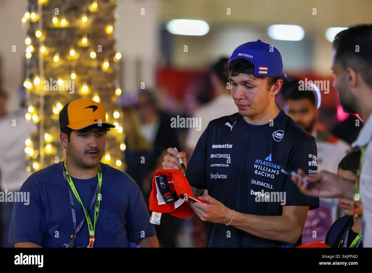 SAKHIR, BAHRAIN - APRIL 11: Alexander Albon of Thailand and Atlassian ...