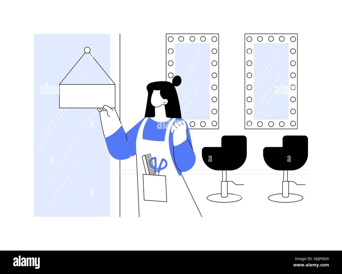 Opening beauty salon isolated cartoon vector illustrations Stock Vector ...