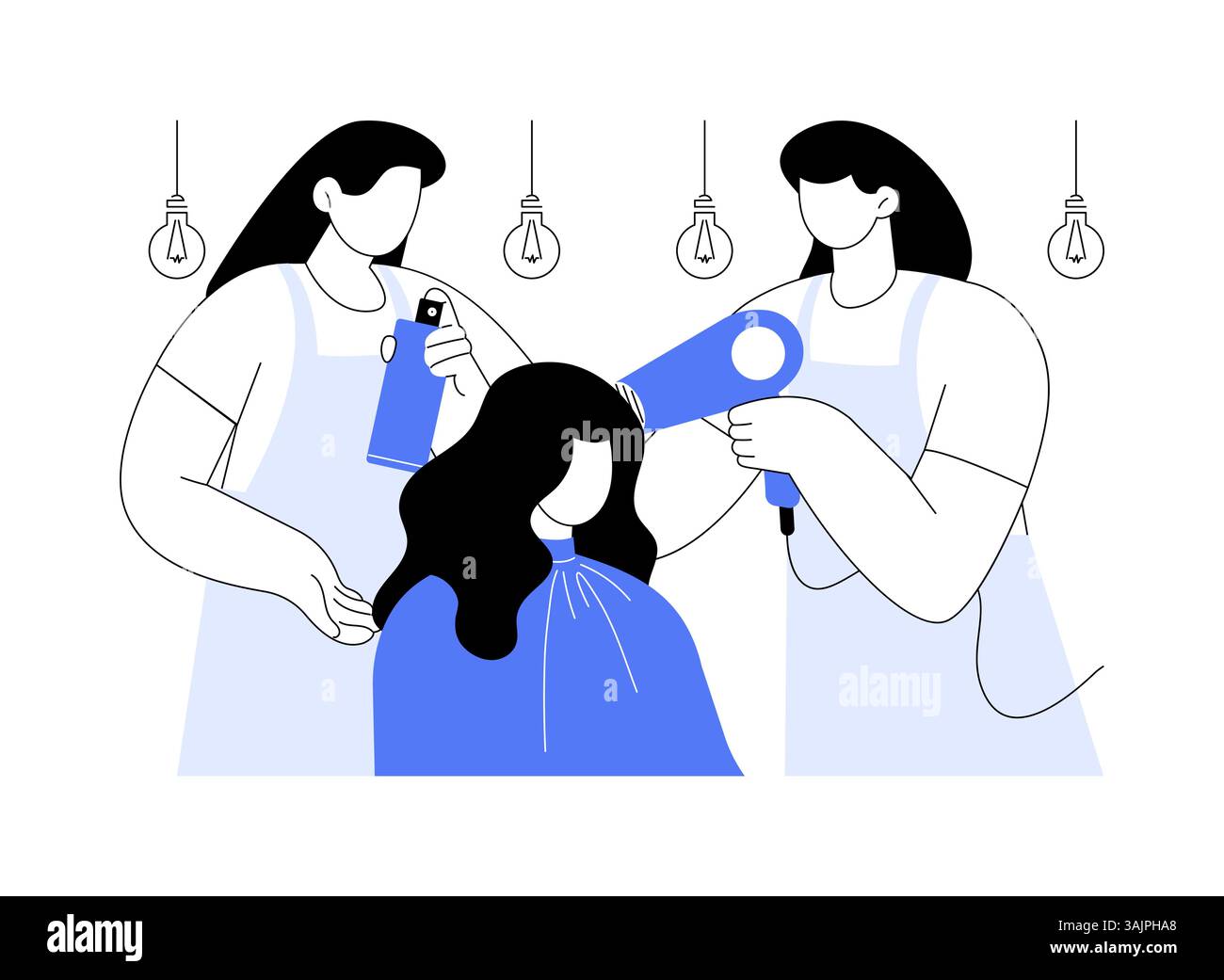 Beauty salon clients isolated cartoon vector illustrations Stock Vector ...