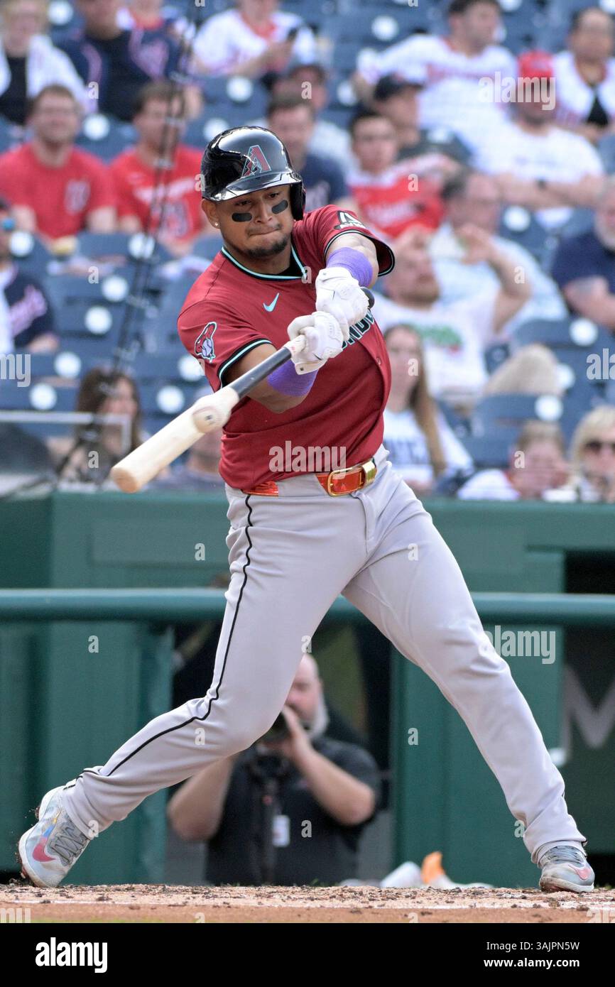 WASHINGTON, DC - APRIL 05: Arizona Diamondbacks catcher Gabriel Moreno ...