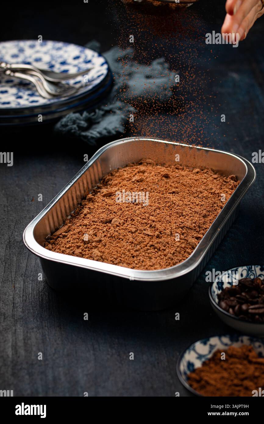 Moist Chocolate Cake with Flaky Chocolate Garnish – Dark Moody Style on ...