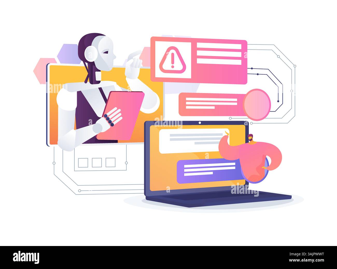 AI Automated Content Moderation abstract concept vector illustration ...