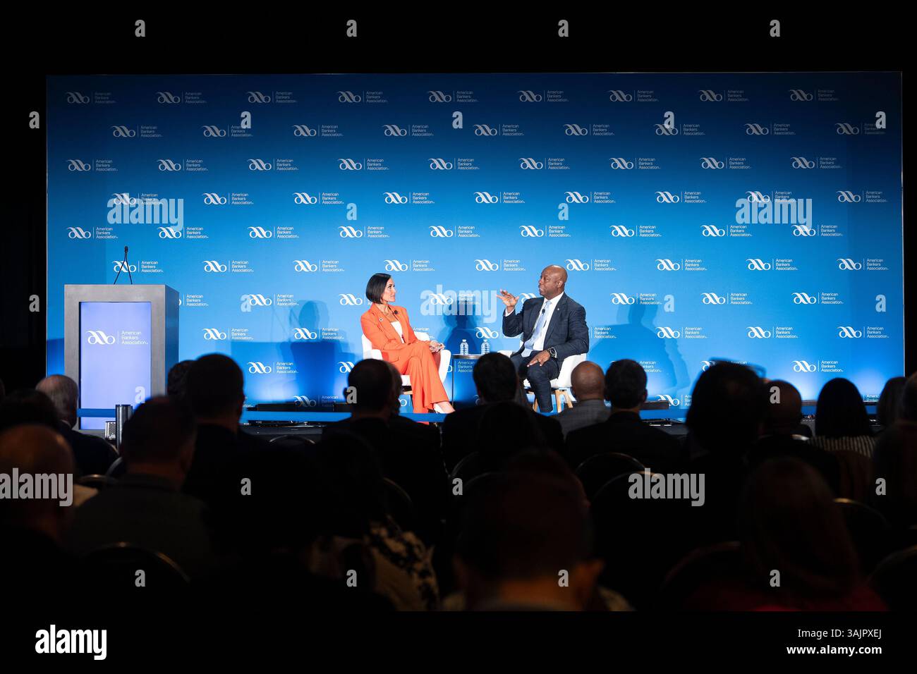Senator Tim Scott speaks at the 2025 American Bankers Association (ABA ...