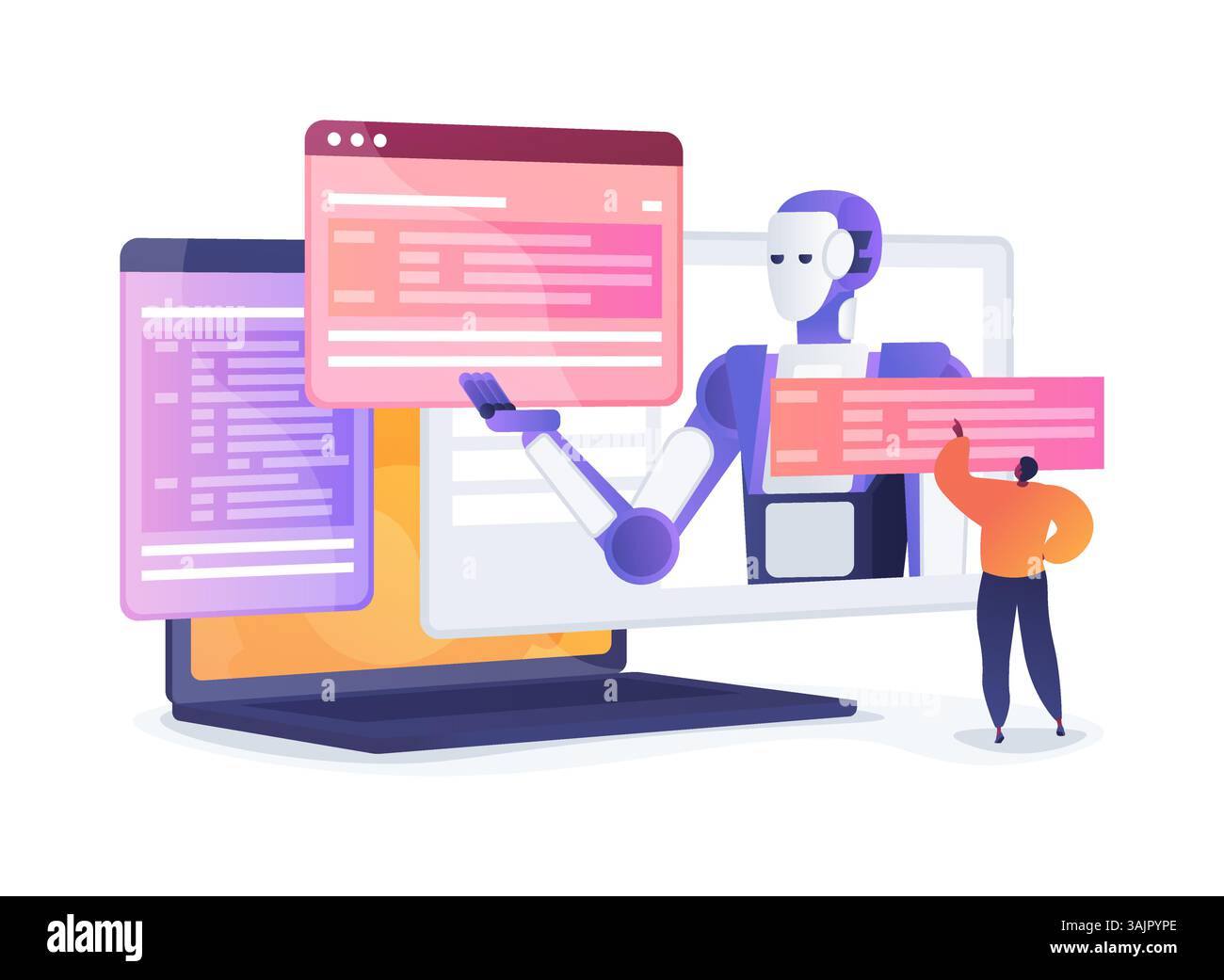 AI Collaborative Coding Assistants abstract concept vector illustration ...