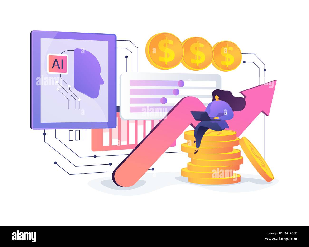 AI Dynamic Pricing Strategies abstract concept vector illustration ...