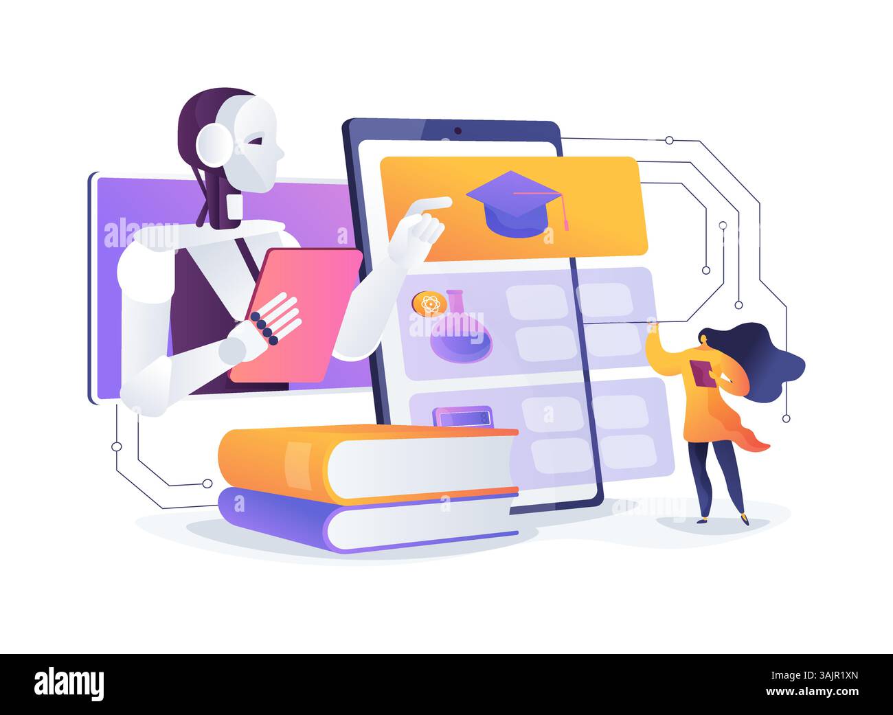 AI Customized Learning Paths abstract concept vector illustration Stock ...