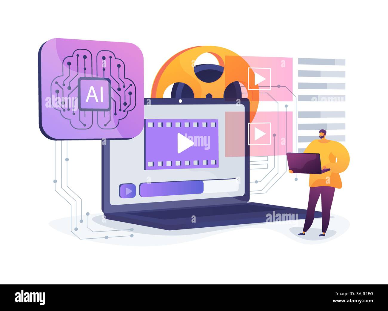 AI Automated Video Editing abstract concept vector illustration Stock Vector Image & Art - Alamy