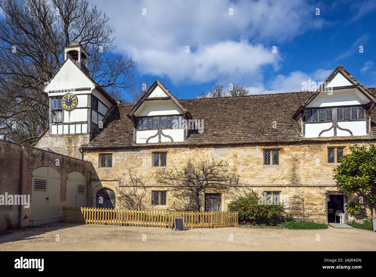 The historic 13th century Lacock abbey in the village of Lacock ...