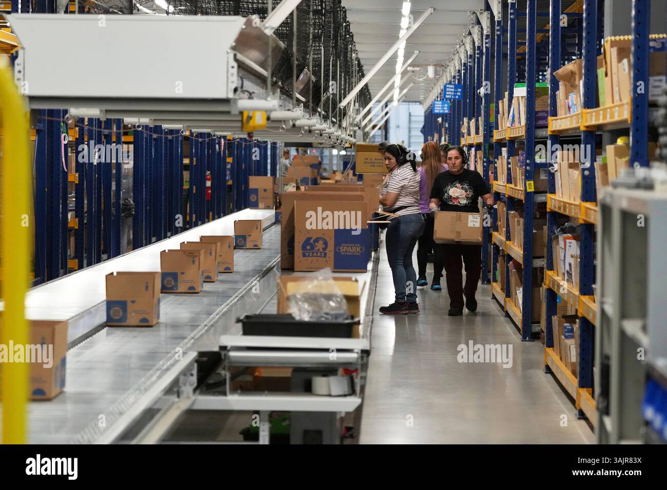 Employees of Learning Resources, an educational toy company, work at a ...