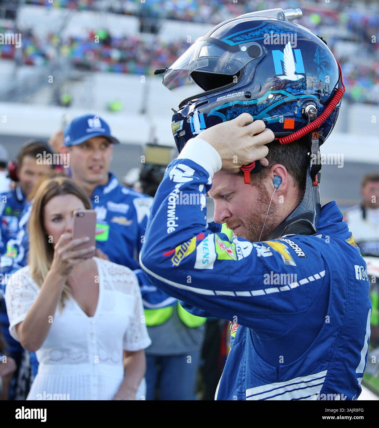 July 1, 2017 - Daytona Beach, FL, USA - Dale Earnhardt Jr. dons his ...
