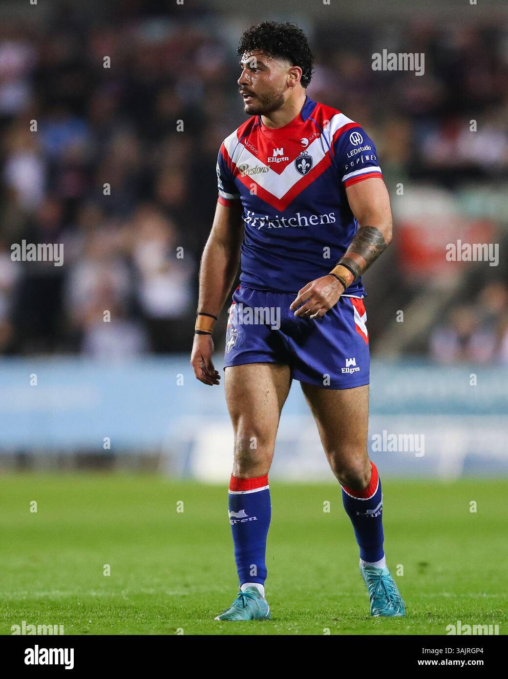 St Helens, UK. 11th Apr, 2025. Mathieu Cozza of Wakefield Trinity ...