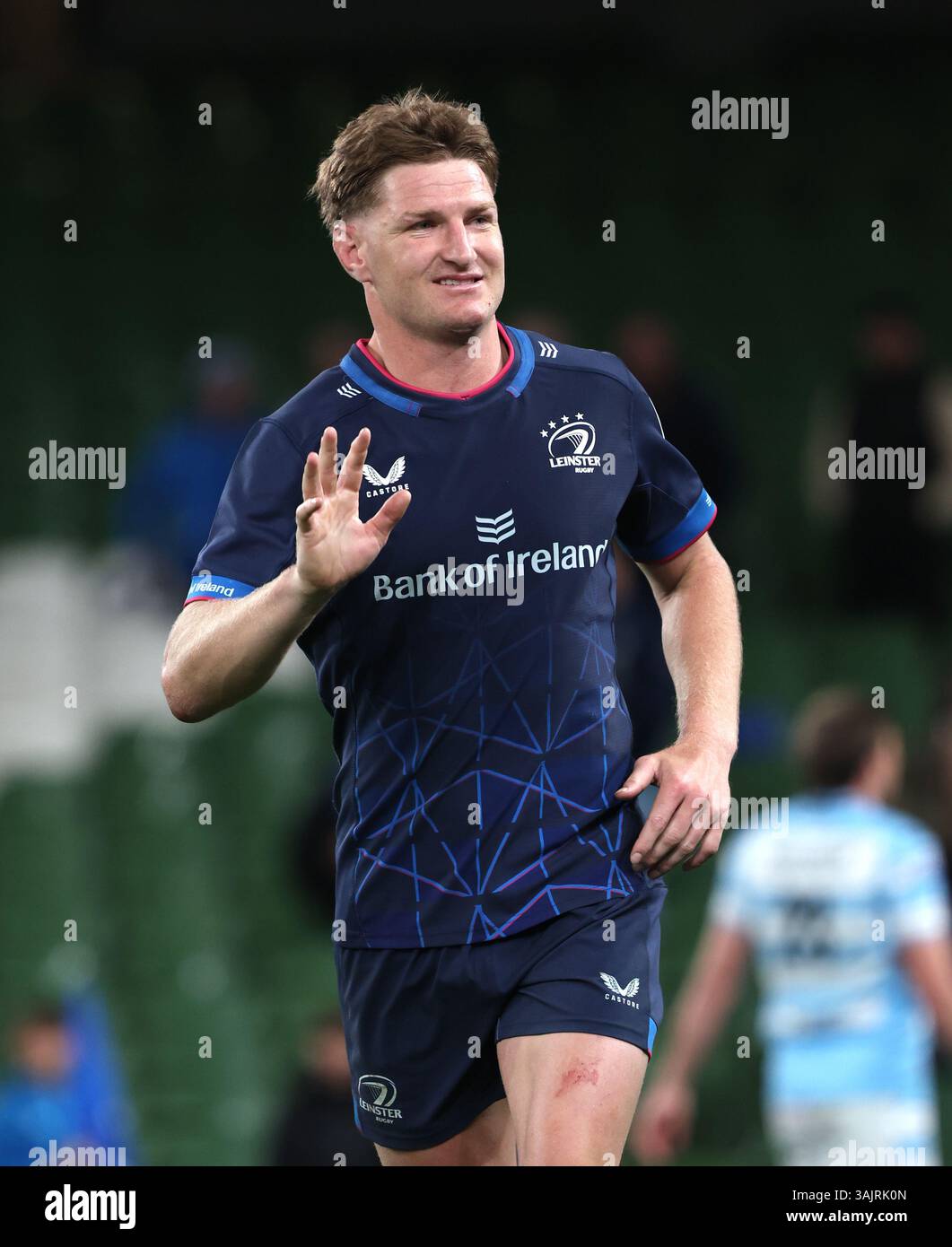 Leinster's Jordie Barrett salutes the fans following the Investec ...