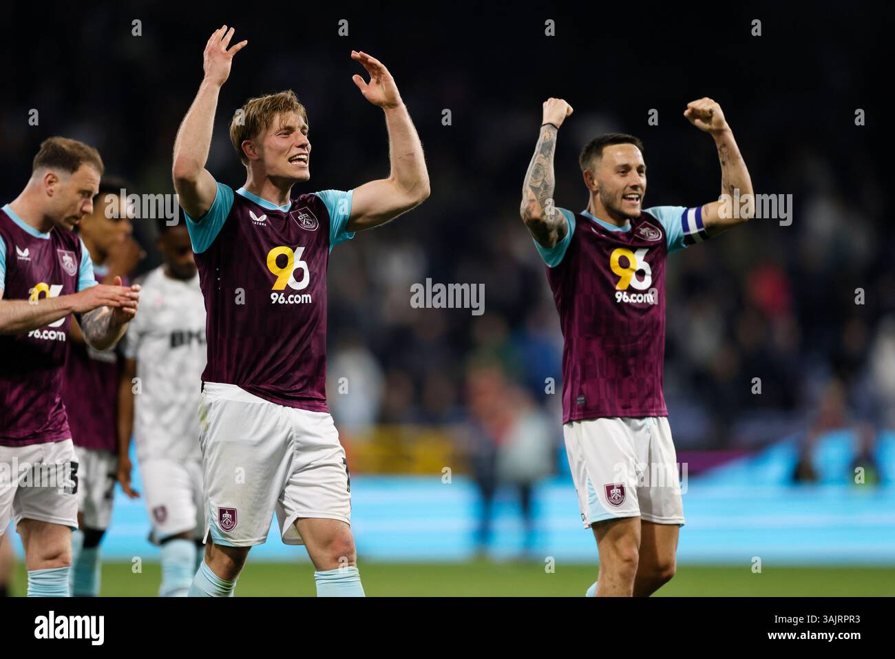 Burnley's Zian Flemming (left) and Josh Brownhill celebrate with the ...