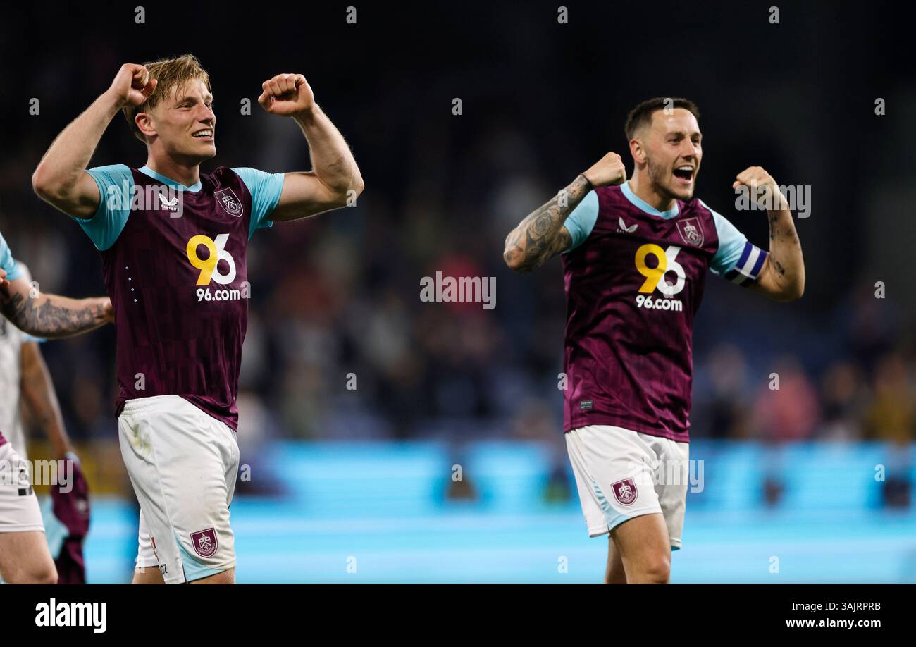 Burnley's Zian Flemming (left) and Josh Brownhill celebrate with the ...