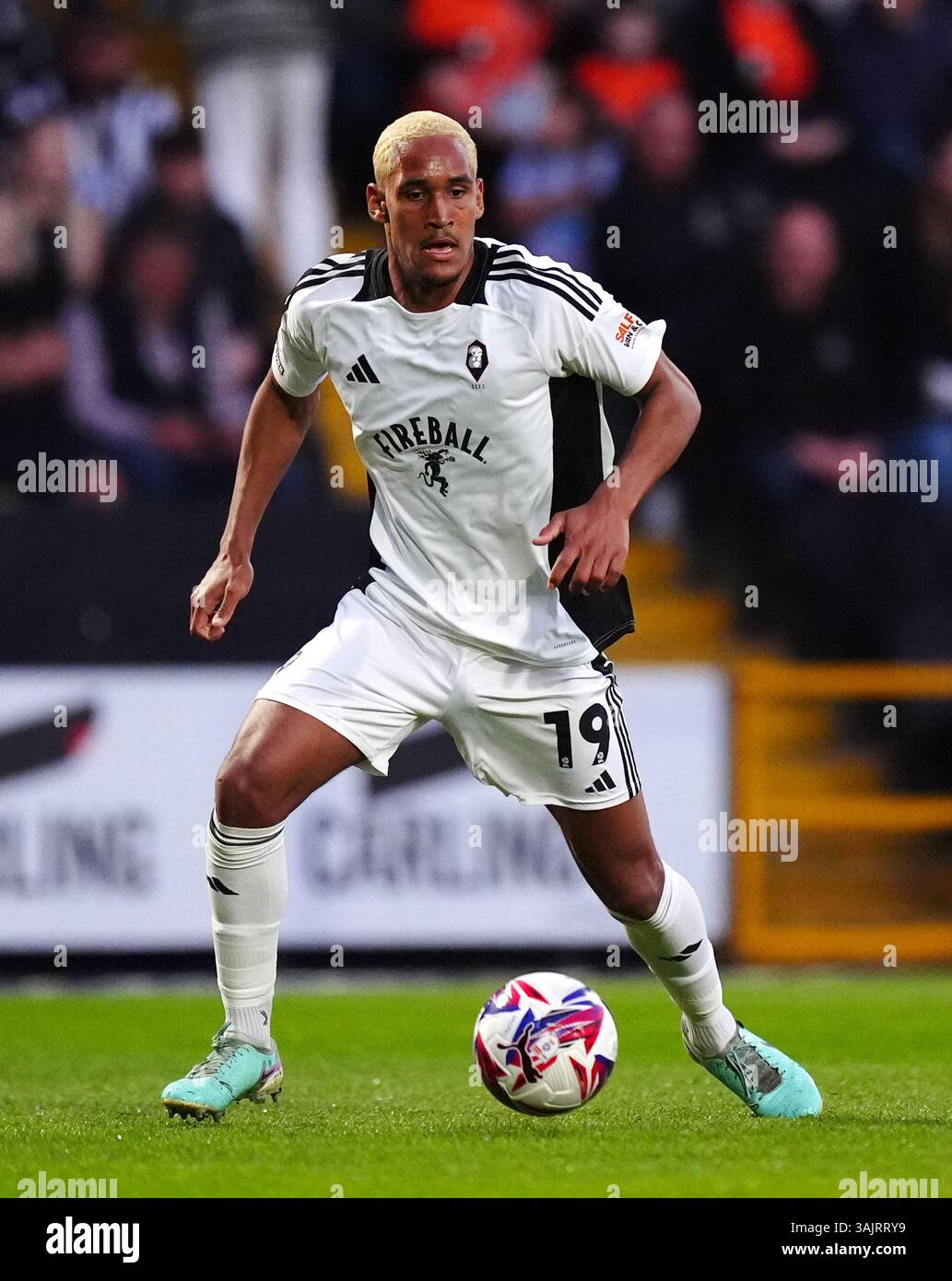 Salford City's Haji Mnoga during the Sky Bet League Two match at Meadow ...