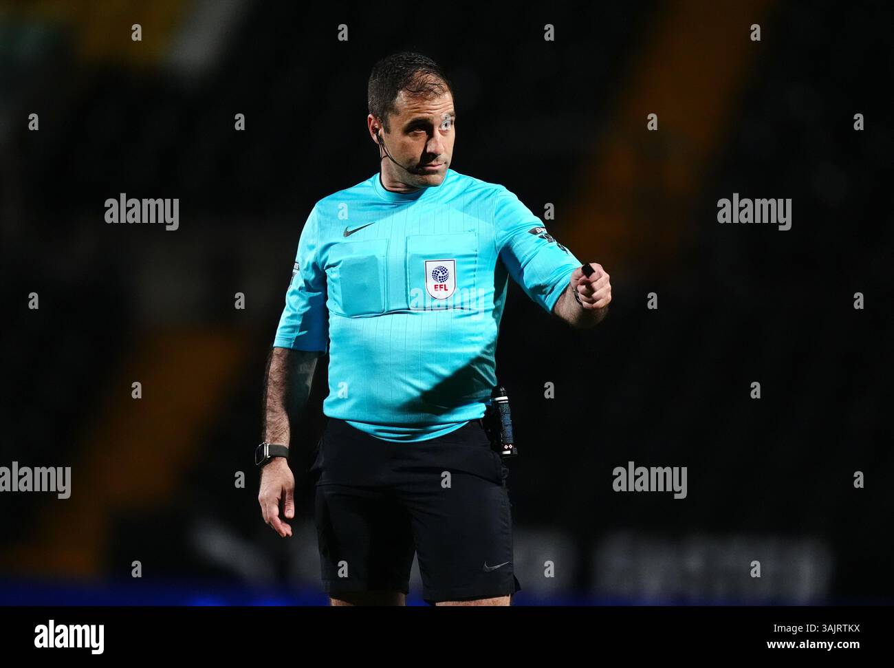 Referee Alex Chilowicz during the Sky Bet League Two match at Meadow ...