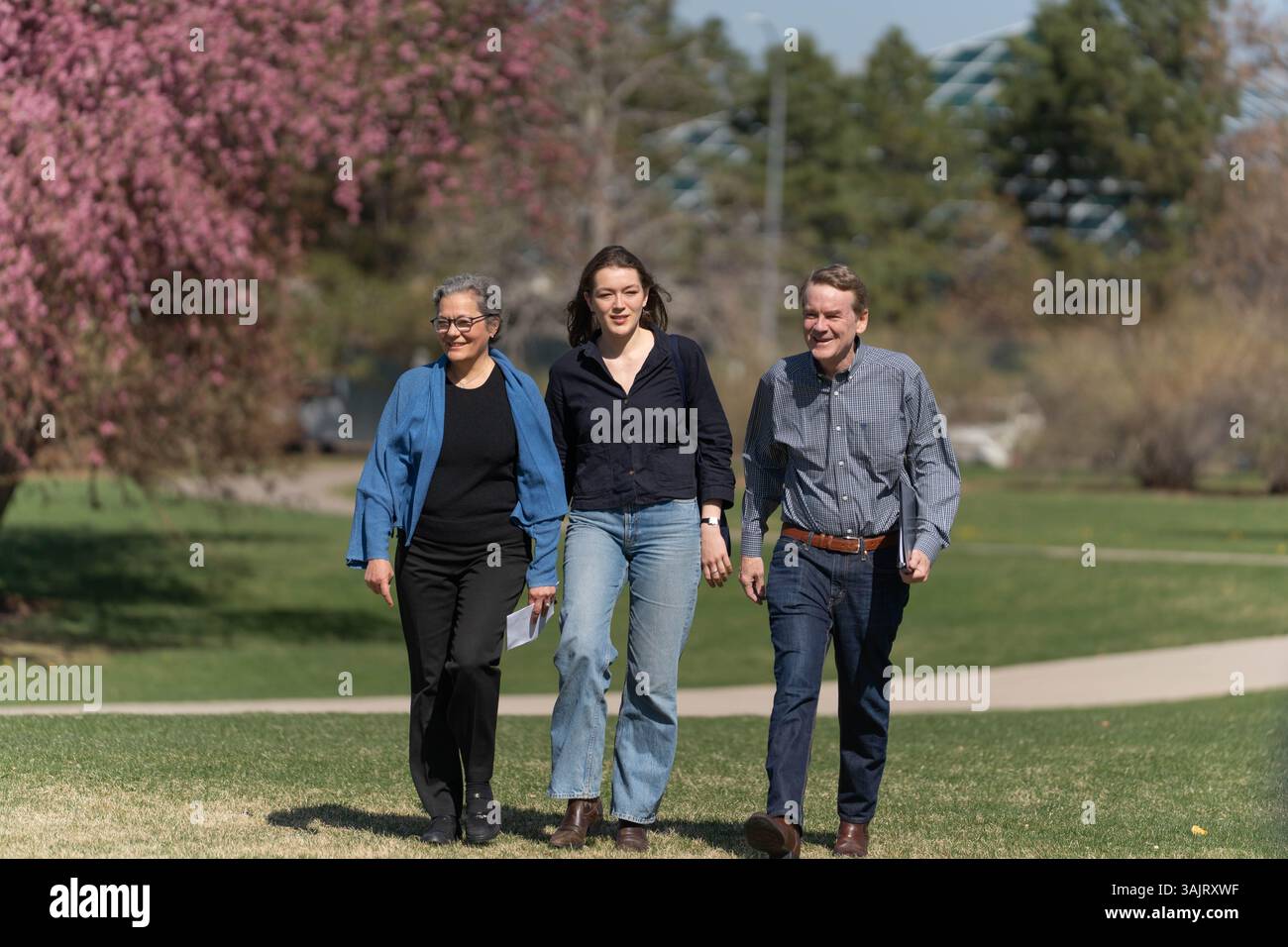 April 11, 2025, Denver, Colorado, USA: U.S. Sen. Michael Bennet, right ...