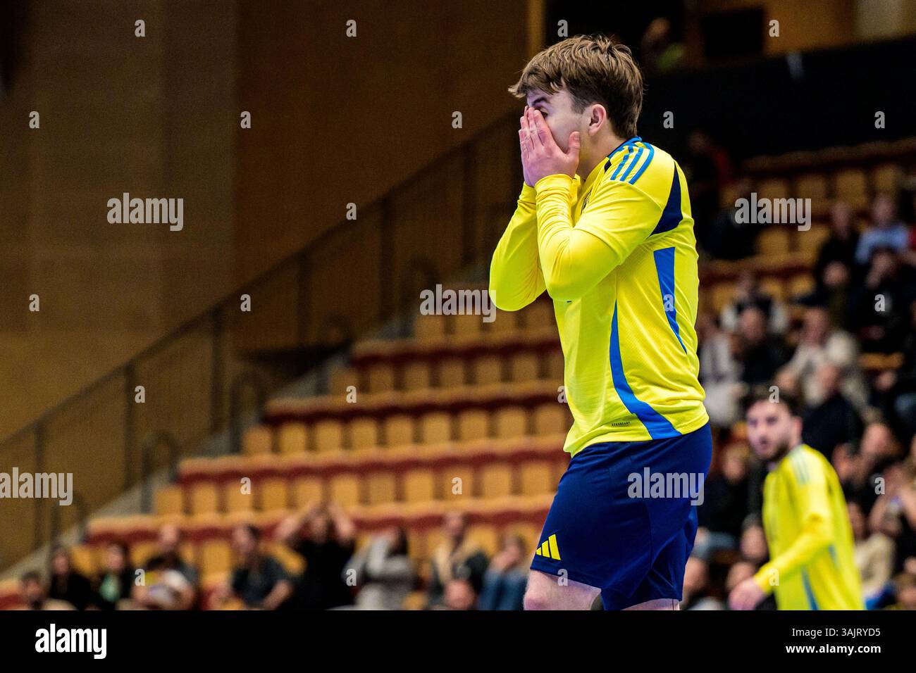 Gustav Rydberg of, Sweden. , . looks dejected during the UEFA Euro ...