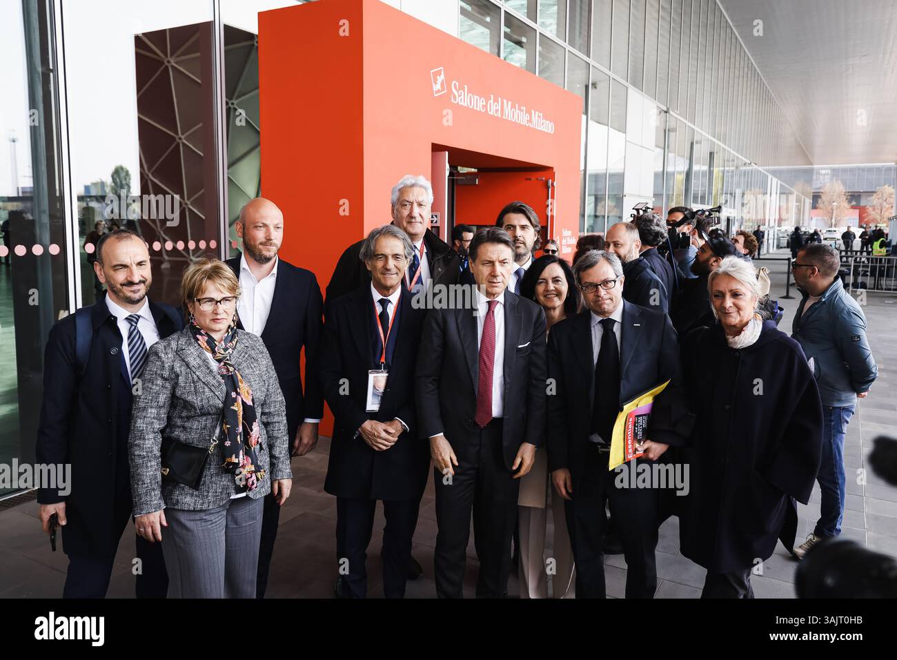 Milan, Italy. 11th Apr, 2025. Milan, Institutional visits to the Salone ...
