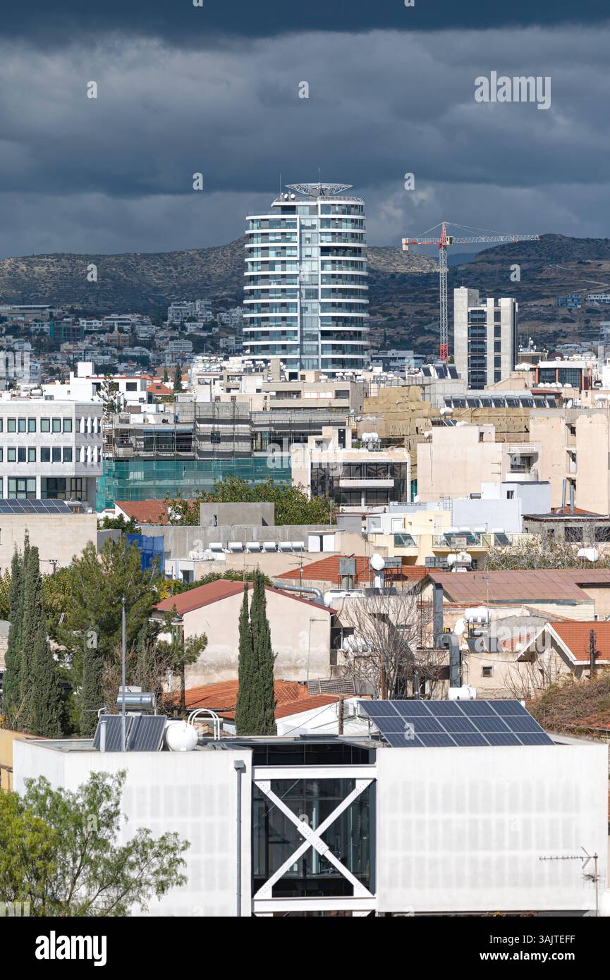 Cityscape of Limassol, Cyprus, showing the contrast between modern and ...