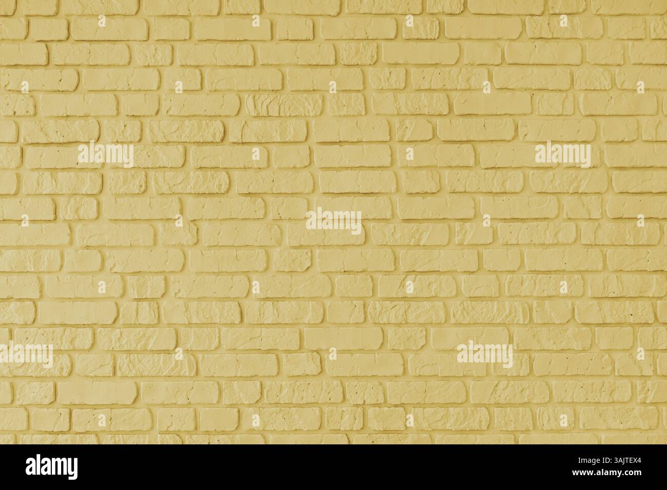 Yellow color painted old brick wall texture, architecture brickwork ...