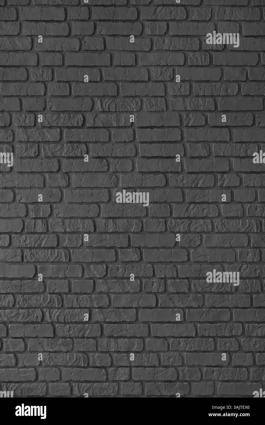 Black color painted old brick wall texture, architecture brickwork ...
