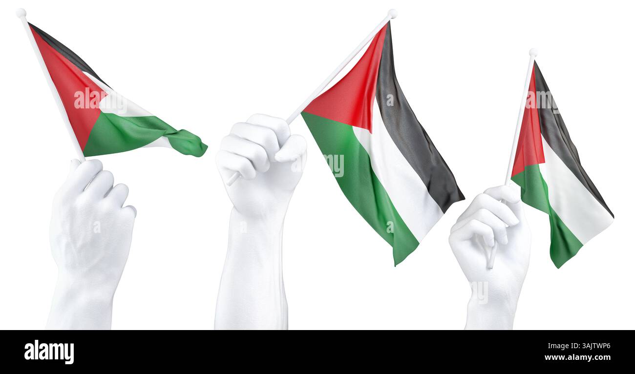 Palestine flag hand hi-res stock photography and images - Alamy