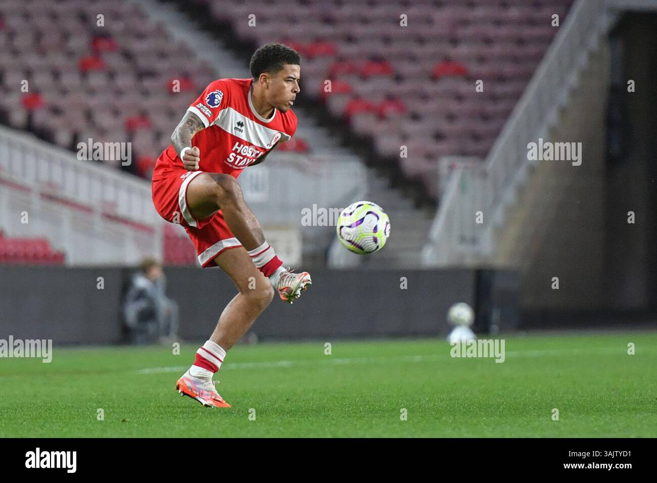 Middlesbrough's U21 Prince Acheampong during the Premier League 2 match ...