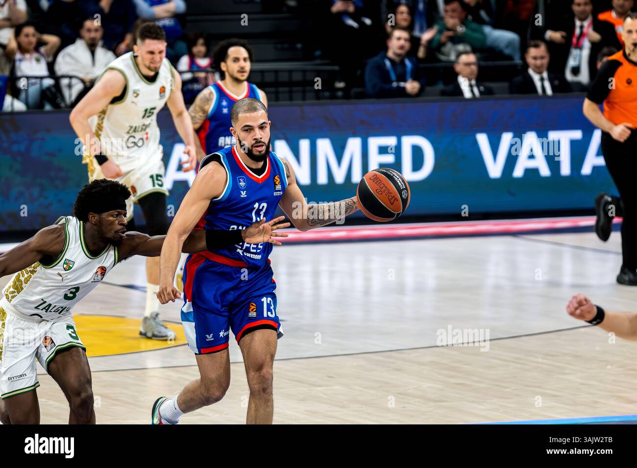 ISTANBUL, TURKEY - April 11, 2025: DARIUS THOMPSON #13 of Anadolu Efes ...