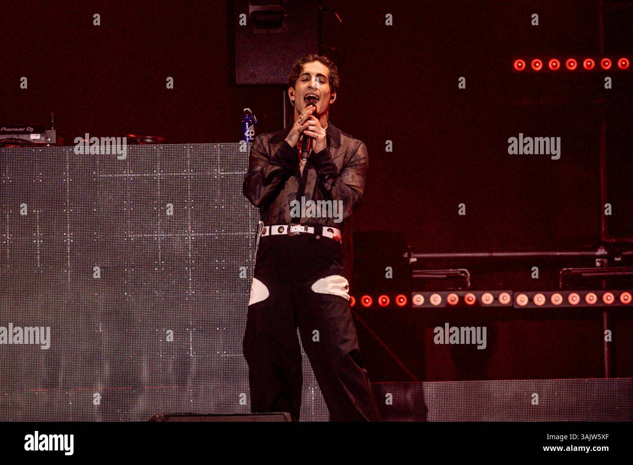Italian singer Damiano David performs at LOS40 Primavera Pop 2025, at ...