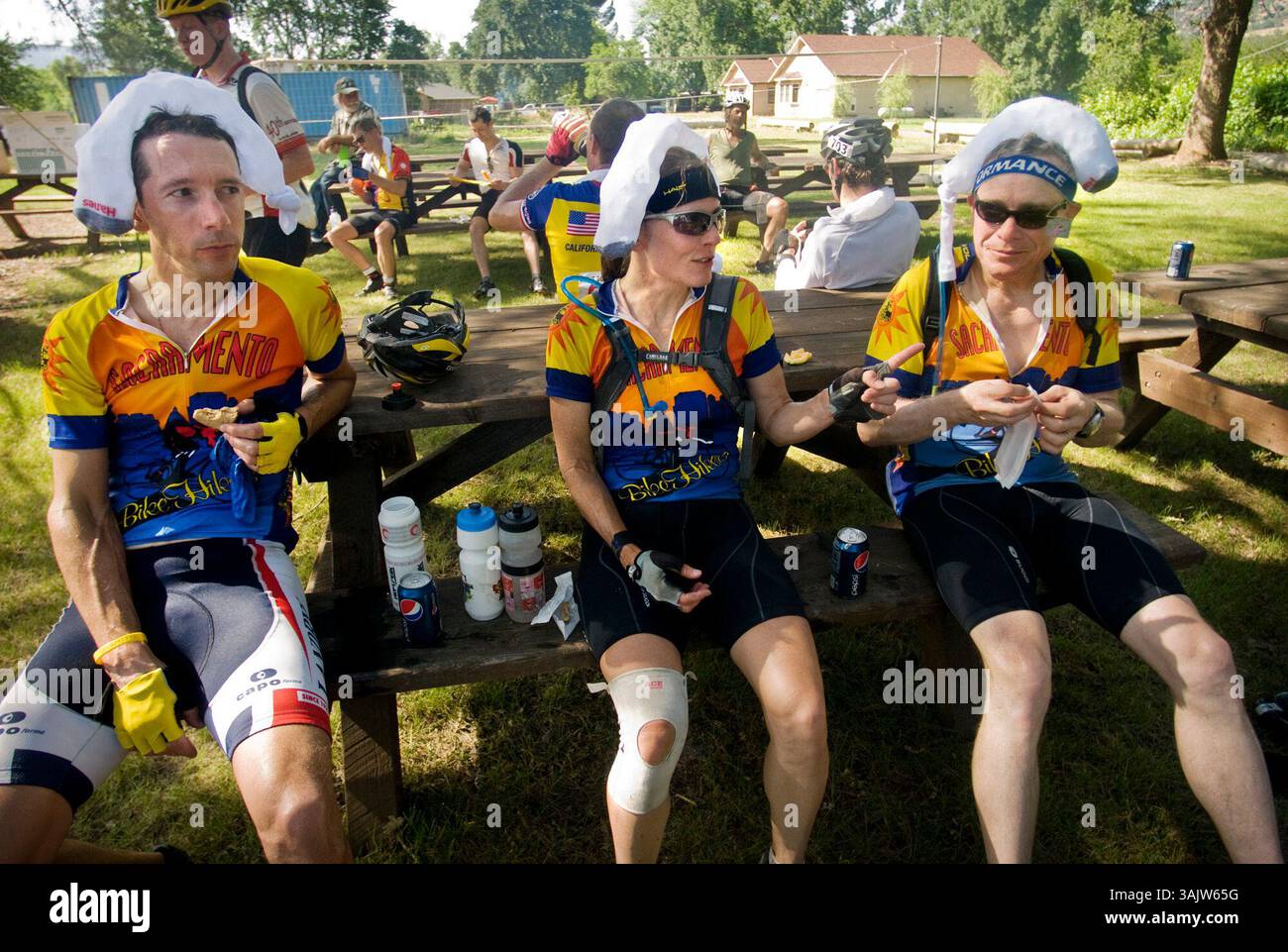 LEDE -- From left, members of the Sacramento Bike Hikers, from left ...