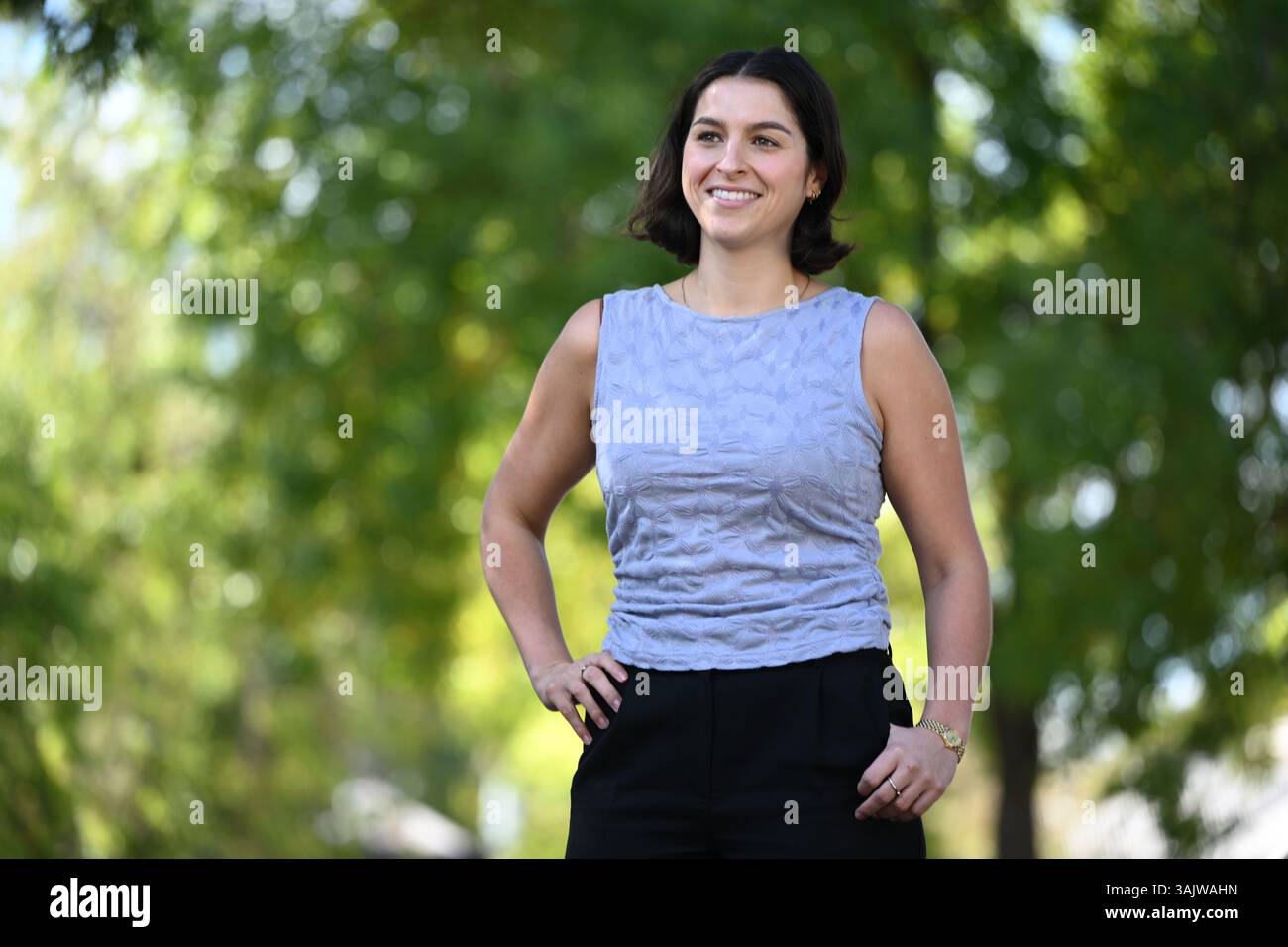 Melbourne, Australia. 10th Apr, 2025. Sarah Ben-m'rad poses for photo ...