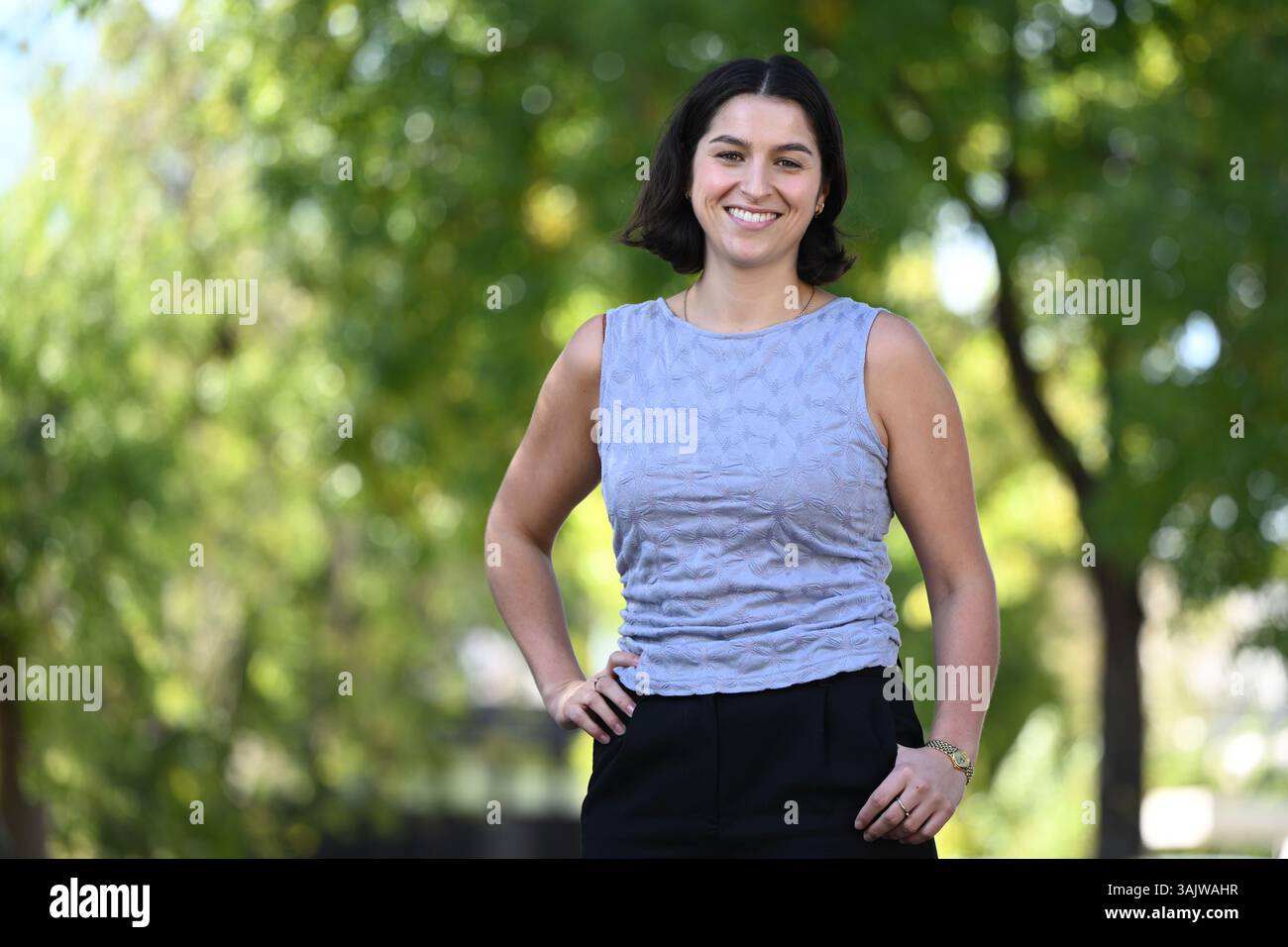 Melbourne, Australia. 10th Apr, 2025. Sarah Ben-m'rad poses for photo ...