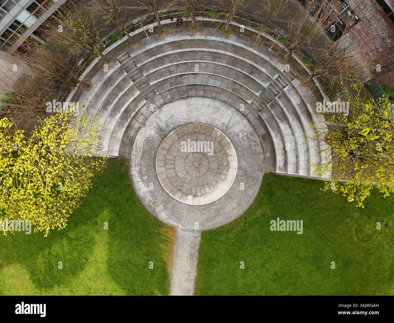 Dublin, Ireland - 4th April 2025 - Aerial top down view of the Civic ...