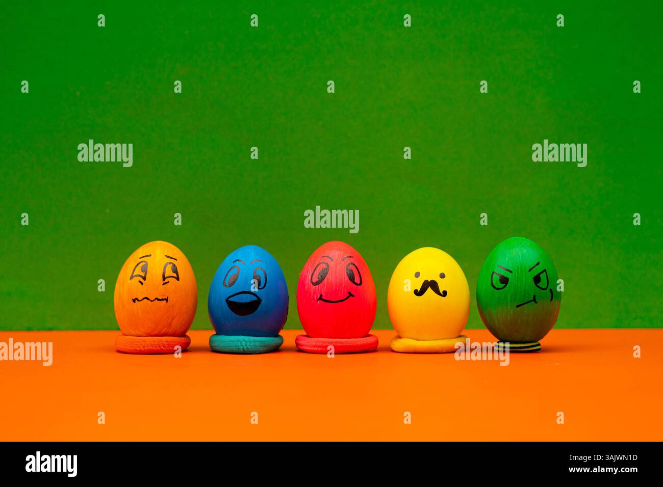 Colorful Easter Eggs Showing Happy And Funny Faces. Cute and creative ...